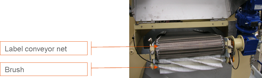 Label conveyor net on label extraction filters [VRB007] | Sidel ...